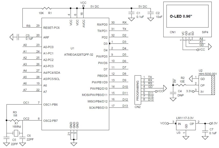 Humidity Meter Using OLED Display - Arduino Compatible - Electronics-Lab