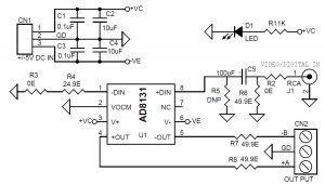 Single-ended Video/Digital input to differential output driver (High ...