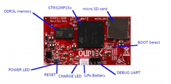 Olimex STMP15X-SOM and STMP1(A13)-EVB Eval Board Based on STM32MP1 SoC - Electronics-Lab