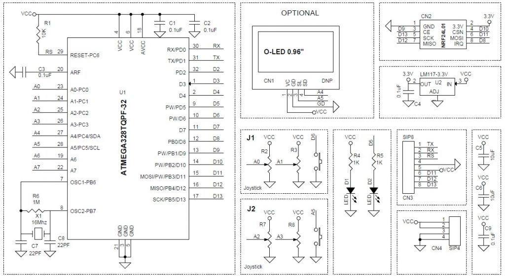 Dual Joystick Rf Remote Transmitter With Nrf24l01 Rf Module 2