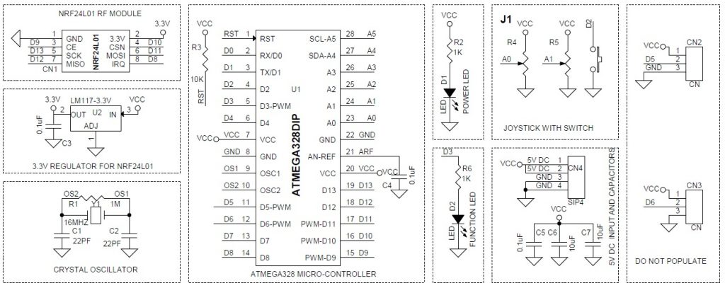 Single Joystick Remote Control Transmitter Using Nrf24l01 Arduino