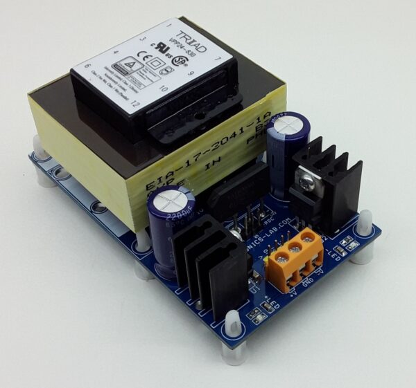 Dual +12V/-12V @ 400mA Regulated Linear Power Supply with AC input ...