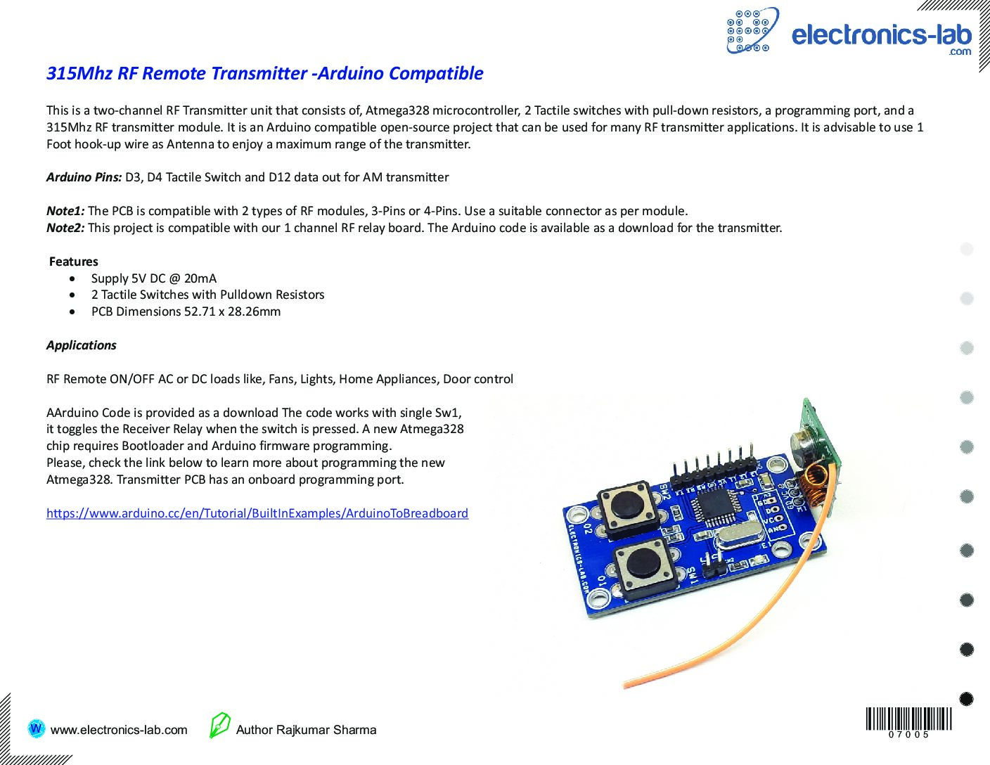315mhz Rf Remote Transmitterpdf Electronics 