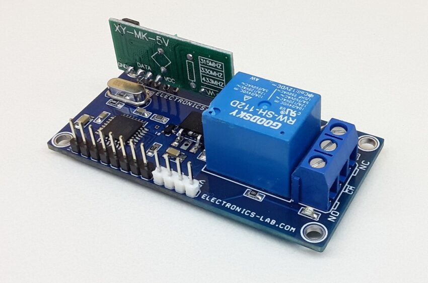 315Mhz RF Remote Receiver with On Board Relay – Arduino Compatible ...