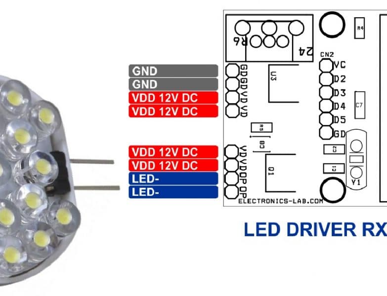 LED DRIVER RX CONNECTIONS - Electronics-Lab.com