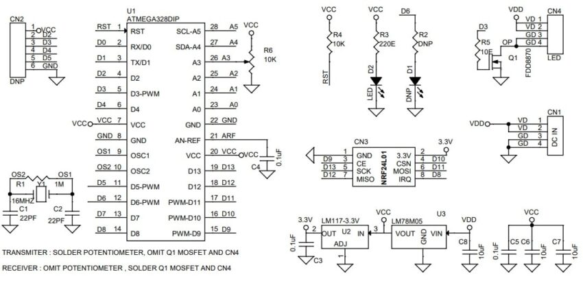 Radio Remote Control LED Dimmer Using NRF24L01 - Arduino Compatible ...