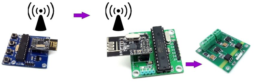 4-Channel Remote Receiver Using NRF24L01 Radio Module - Arduino Compatible - Electronics-Lab