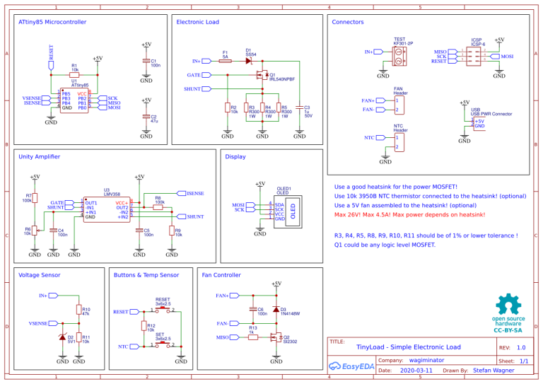 TinyLoad - Simple Electronic Load based on ATtiny45/85 - Electronics-Lab