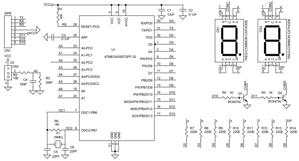 Arduino 2-Digit 0.5" Common Cathode 7 Segment Display Module ...