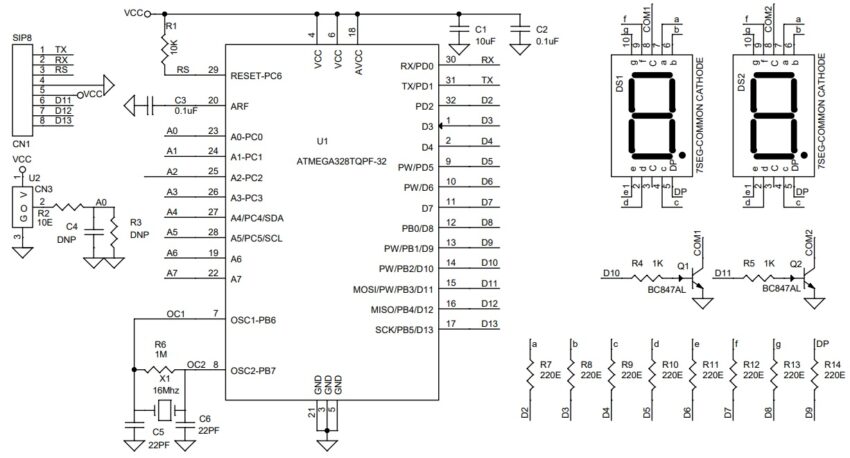 Arduino 2-Digit 0.5" Common Cathode 7 Segment Display Module - Electronics-Lab