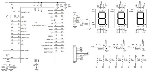 Arduino 3-Digit 0.5" Common Cathode 7 Segment Display Module ...