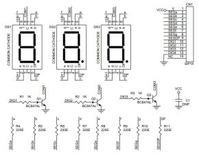 3 Digit Common Cathode 0.5" - 7 Segment Display Module (Multiplexed) - Electronics-Lab