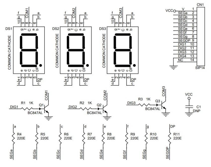 3 Digit Common Cathode 0.5 3 Digit Common Cathode 0.5
