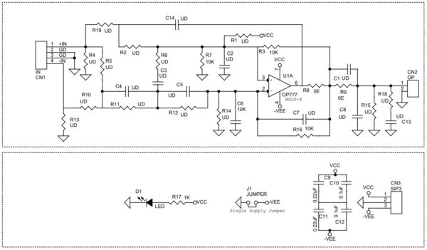 Universal OPAMP Board for SMD MSOP8 Package - Electronics-Lab