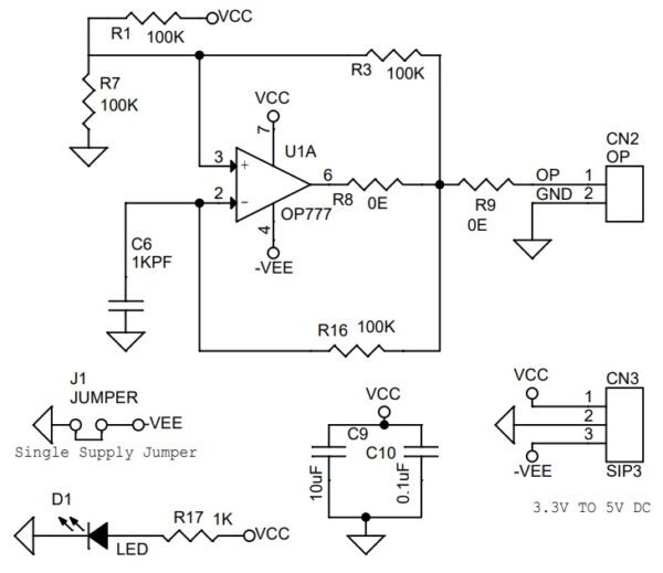 Universal OPAMP Board for SMD MSOP8 Package - Electronics-Lab