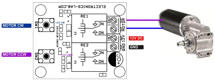 Low-Cost DC Motor Direction Controller with Fast Brake using 2 Relays ...