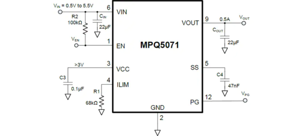 Monolithic Power Systems (MPS) MPQ5071-AEC1 Programmable Load Switch - Electronics-Lab