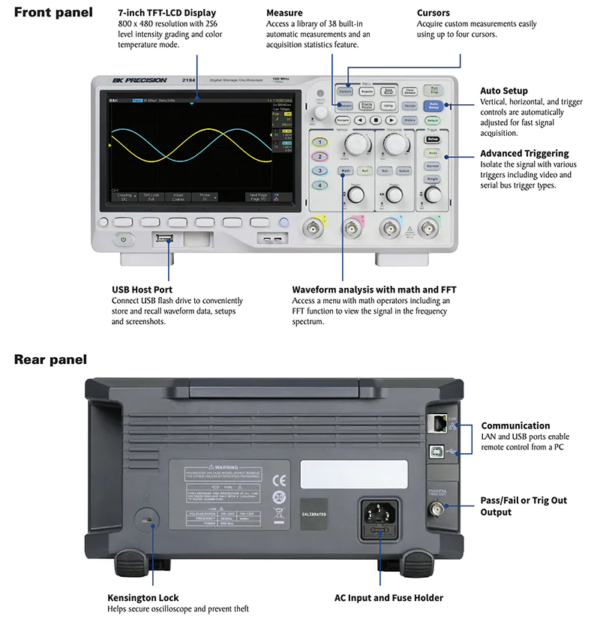 B&K Precision Model 2194 4-Channel Digital Storage Oscilloscope ...