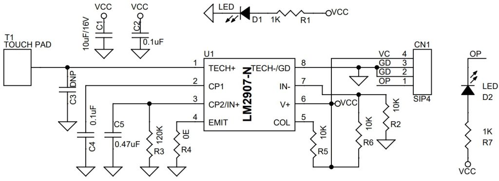 Single Key Touch Sensor using LM2907 - Electronics-Lab