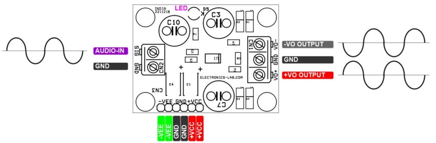 Audio Line Driver using DRV135 with Balanced Output - Electronics-Lab