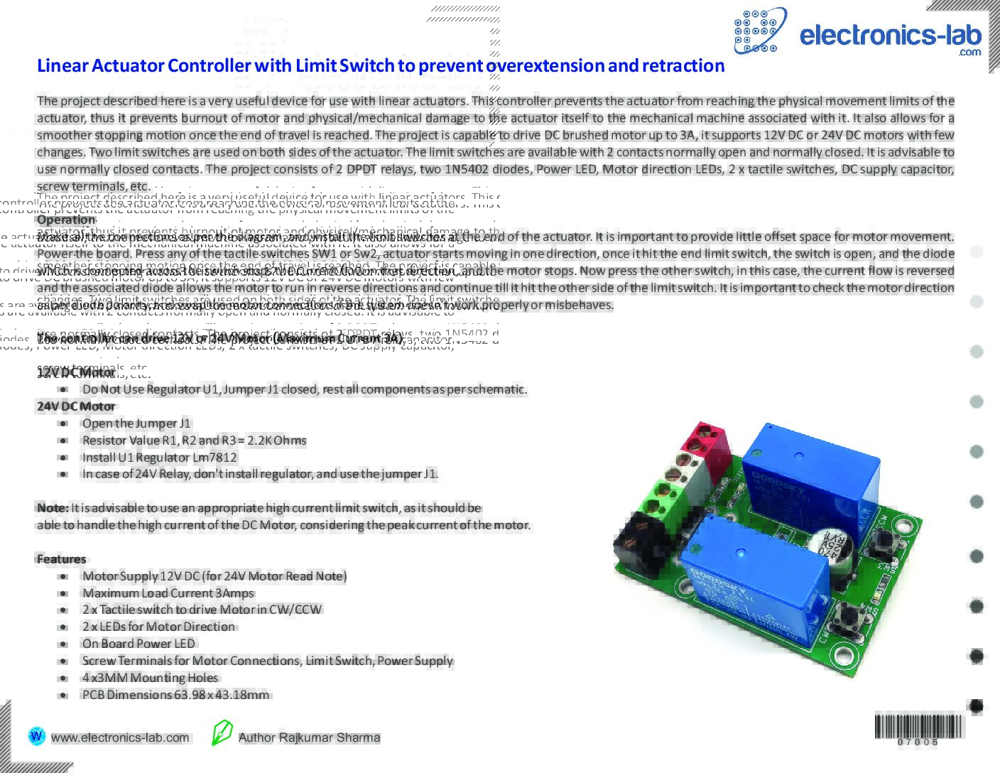 Linear Actuator Controller