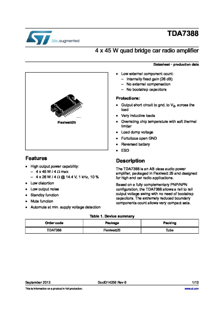 tda7388 - Electronics-Lab.com