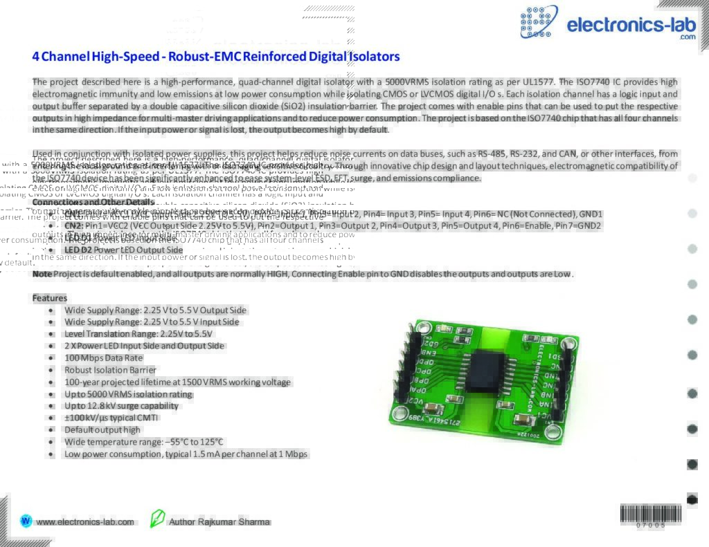 4 Channel High-Speed - Robust-EMC Reinforced Digital Isolators ...
