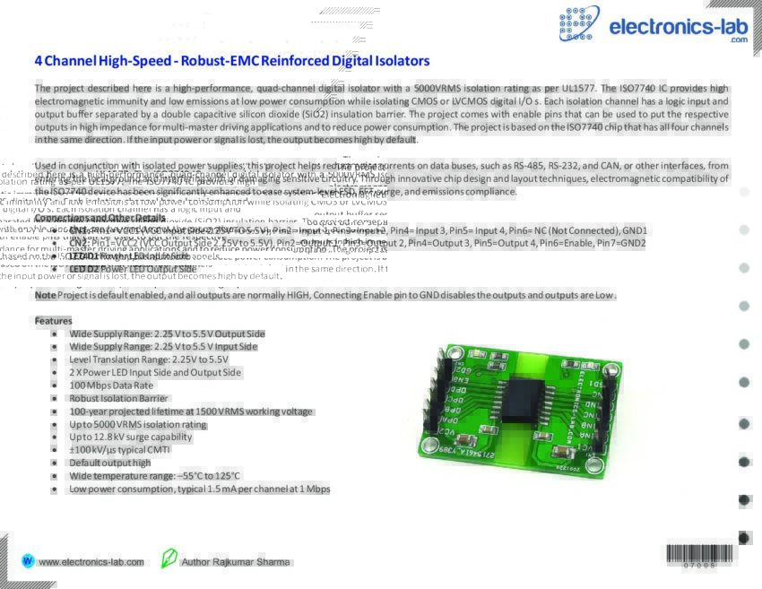4 Channel High-Speed - Robust-EMC Reinforced Digital Isolators ...