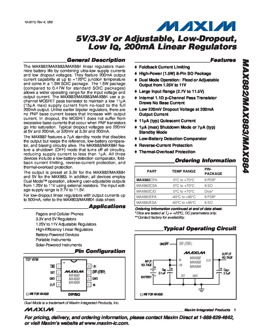 MAX882-MAX884 - Electronics-Lab.com