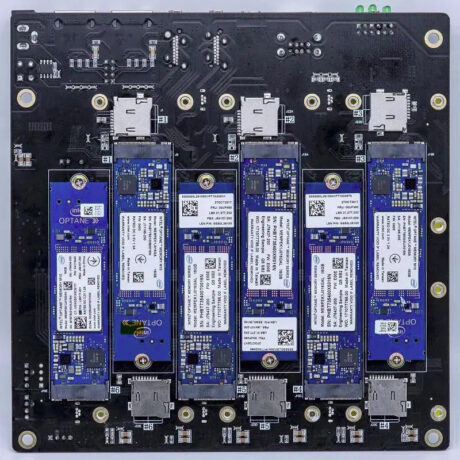 DeskPi Super6C Raspberry Pi CM4 Cluster Mini-ITX board 6 RPI CM4 ...