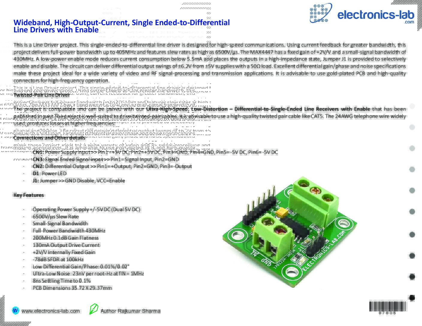 Wideband, High-Output-Current - Single Ended-to-Differential Line ...