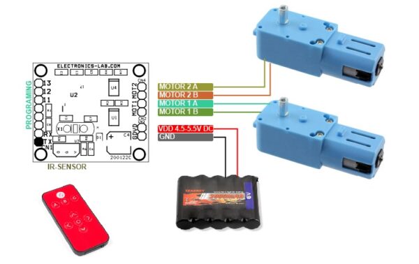 Mini Robot Controller Using Infra Red Remote For Small And Medium Size