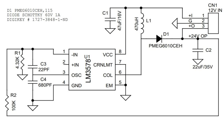 Step Up DC-DC Converter - 24V/10mA Output from 12V DC Input ...