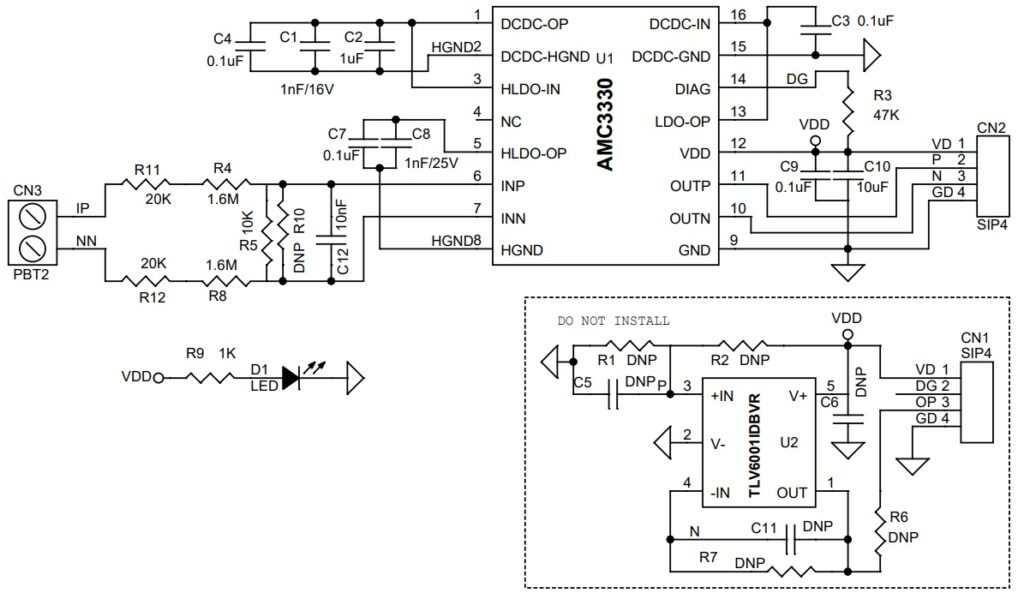 Isolated Voltage Measurement With ±1v Input Differential Output And