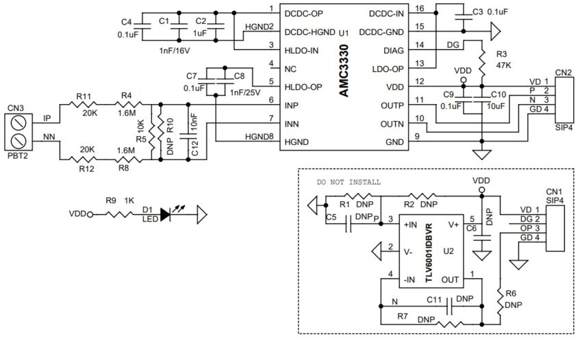 Isolated Voltage Measurement With ±1v Input Differential Output And