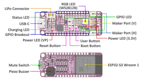 Adafruit Feather Aiot Board With Esp32 S 3wifi Ble And Circuitpython Compatibility