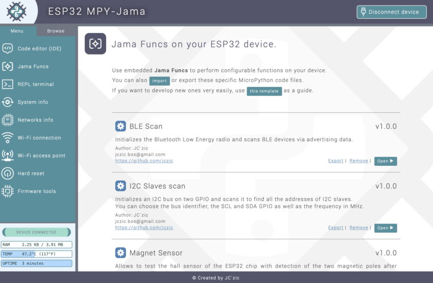 Esp32 Mpy Jama Micropython Ide Programs Esp32 Mcus Electronics Lab