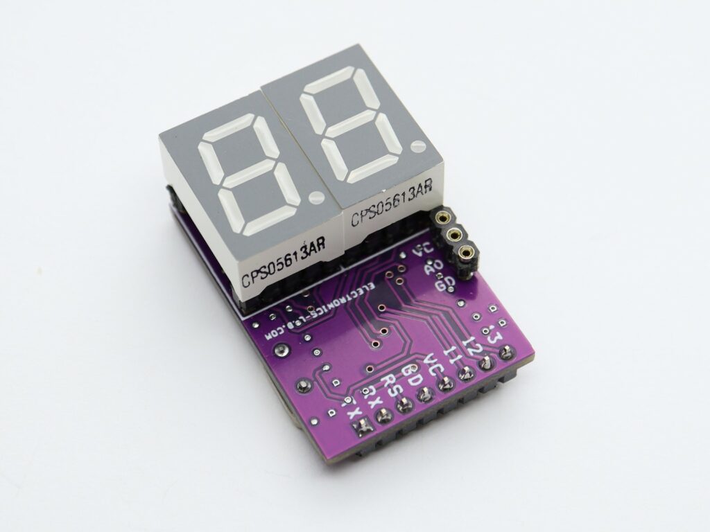 Arduino 2 Digit 05″ Common Cathode 7 Segment Display Module Electronics