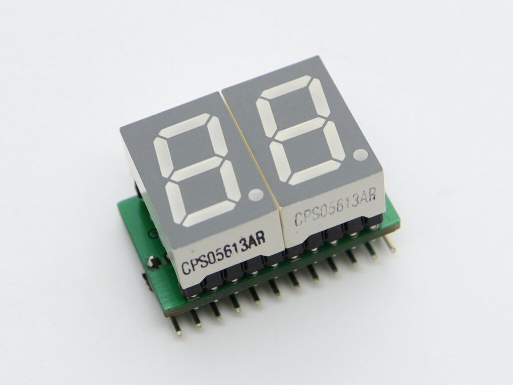 2 Digit Common Cathode 05″ 7 Segment Display Module Multiplexed Electronics