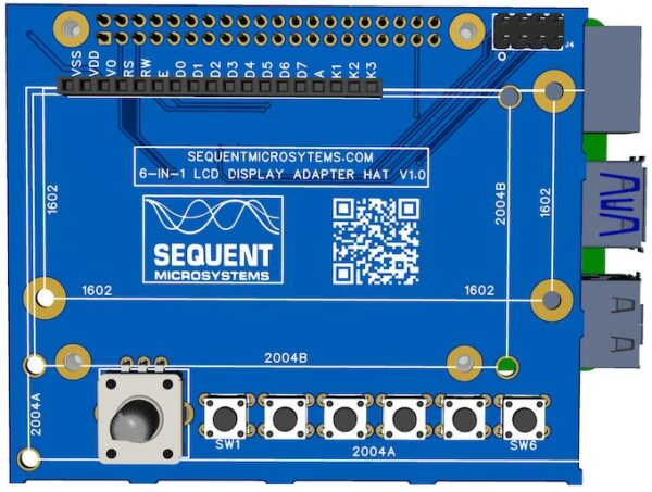 Sequent Microsystem's 6-in-1 LCD Adapter HAT for Raspberry Pi ...
