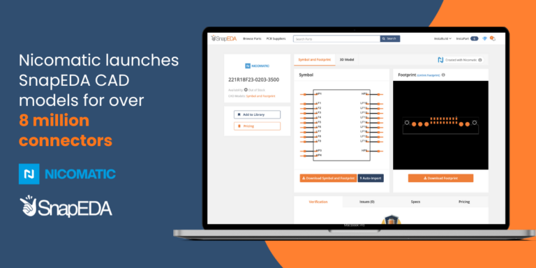 Nicomatic launches SnapEDA CAD models for over 8 million connectors to ...