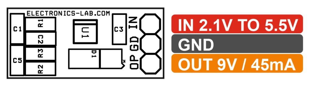9V @ 45mA Boost Converter Output with Input 2.1V to 5.5V - Electronics-Lab