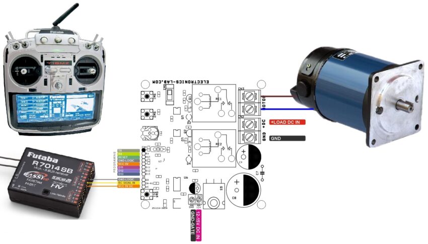 High Power Dc Motor Speed And Direction Control Using Rc Transmitter