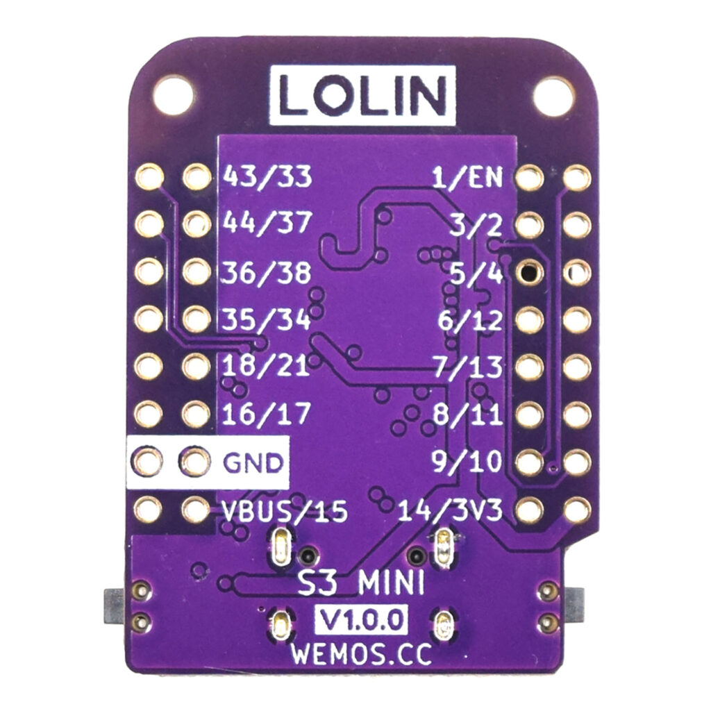 LOLIN S3 Mini (Back) - Electronics-Lab.com