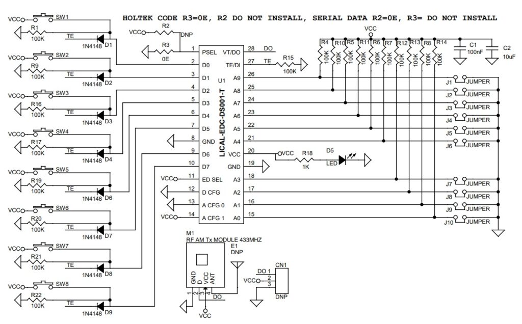 8 Channel RF Remote Transmitter with Holtek and Serial Protocol ...