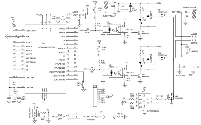 High Power DC Motor Speed and Direction Control using RC Transmitter ...