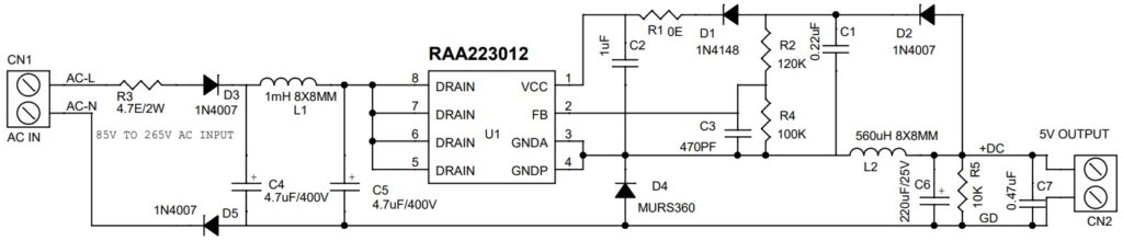 Universal Input AC/DC Switching Buck Regulator - 85V -265V AC Input ...