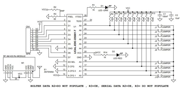8 Channel RF Remote Receiver with Holtek and Serial Protocol - Electronics-Lab