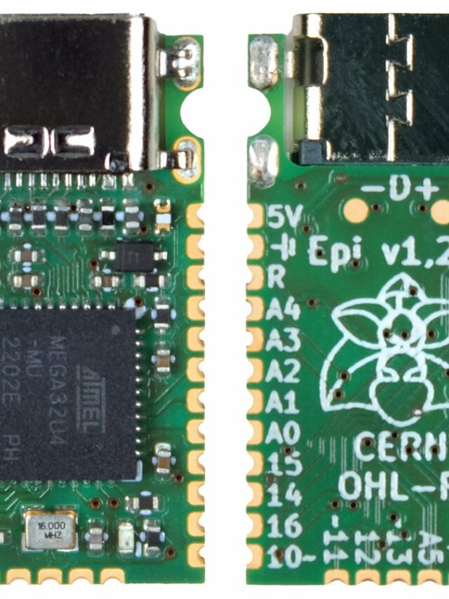 Epi 32U4 development board side view - Electronics-Lab.com