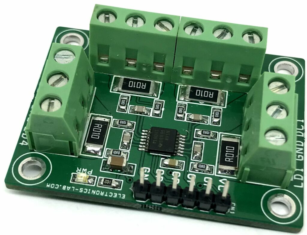 4 Channel Current Sense Amplifier - Low and High-Side Voltage Output - Electronics-Lab.com